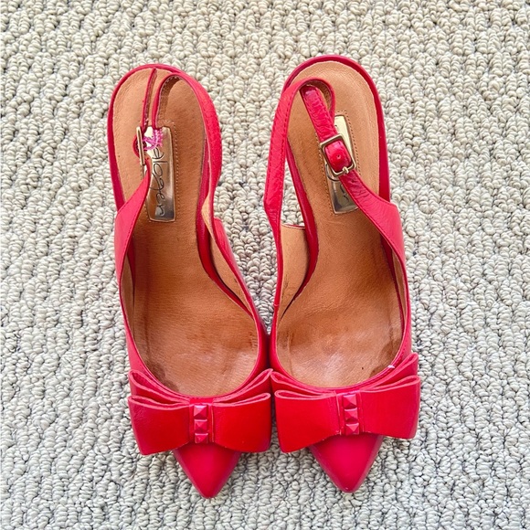 Halogen | Shoes | Halogen Red Slingback Heels With Bow | Poshmark